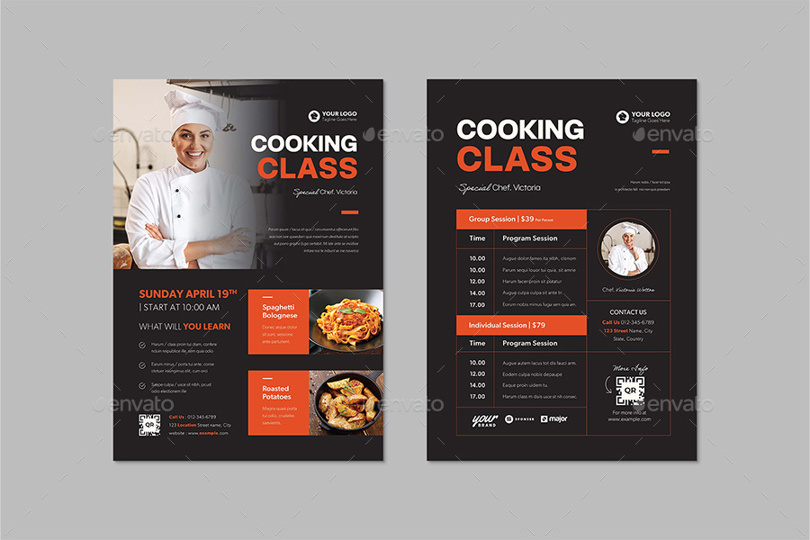 Cooking Class Flyer Template by BrandPacks | GraphicRiver
