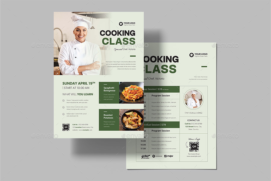 Cooking Class Flyer Template, Print Templates | GraphicRiver