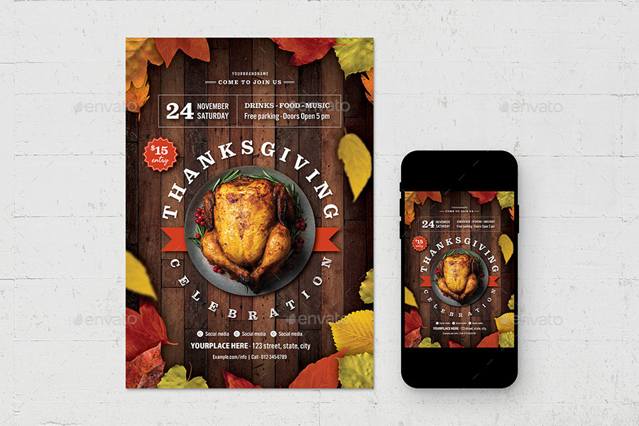 Thanksgiving Flyer Template, Print Templates | GraphicRiver