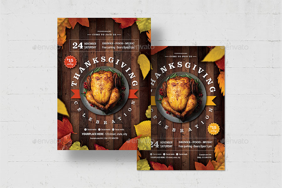 Thanksgiving Flyer Template, Print Templates | GraphicRiver