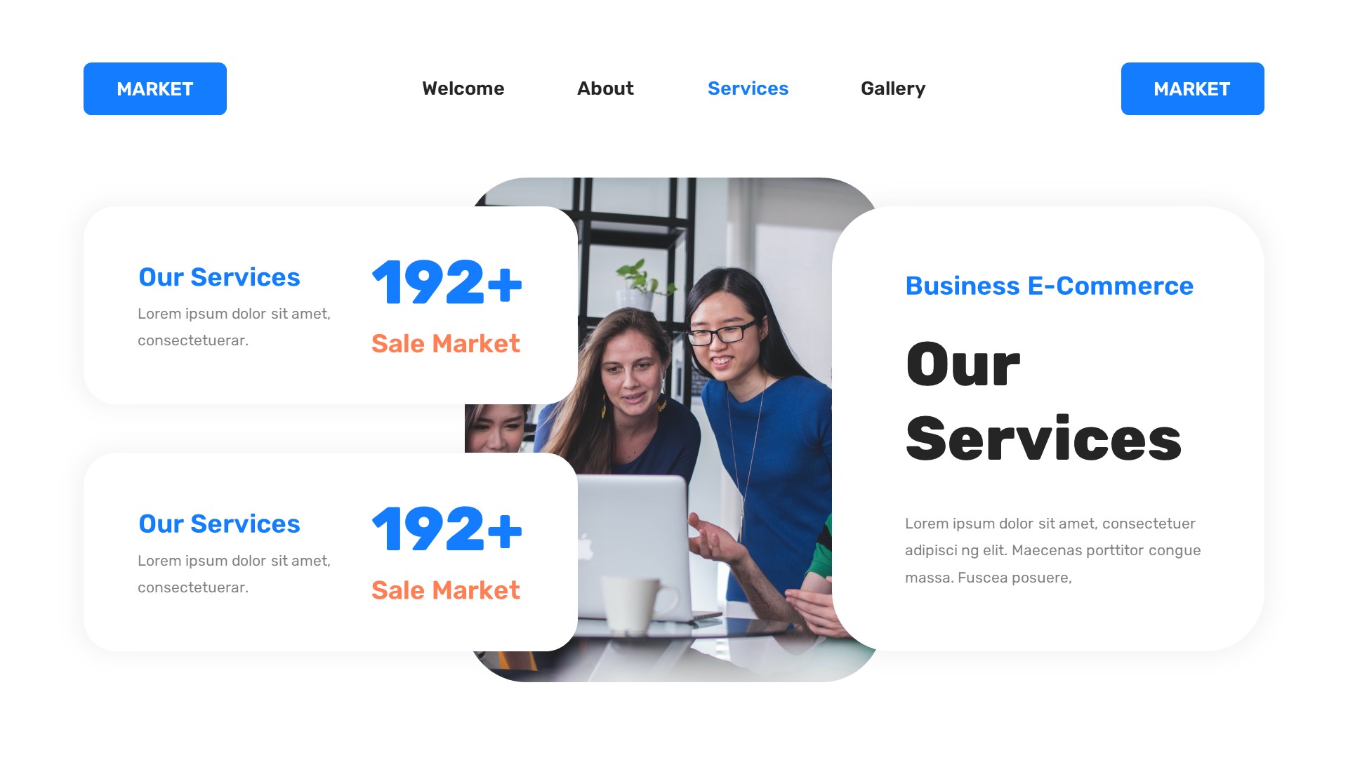 Market - Business E-Commerce Powerpoint Template, Presentation Templates