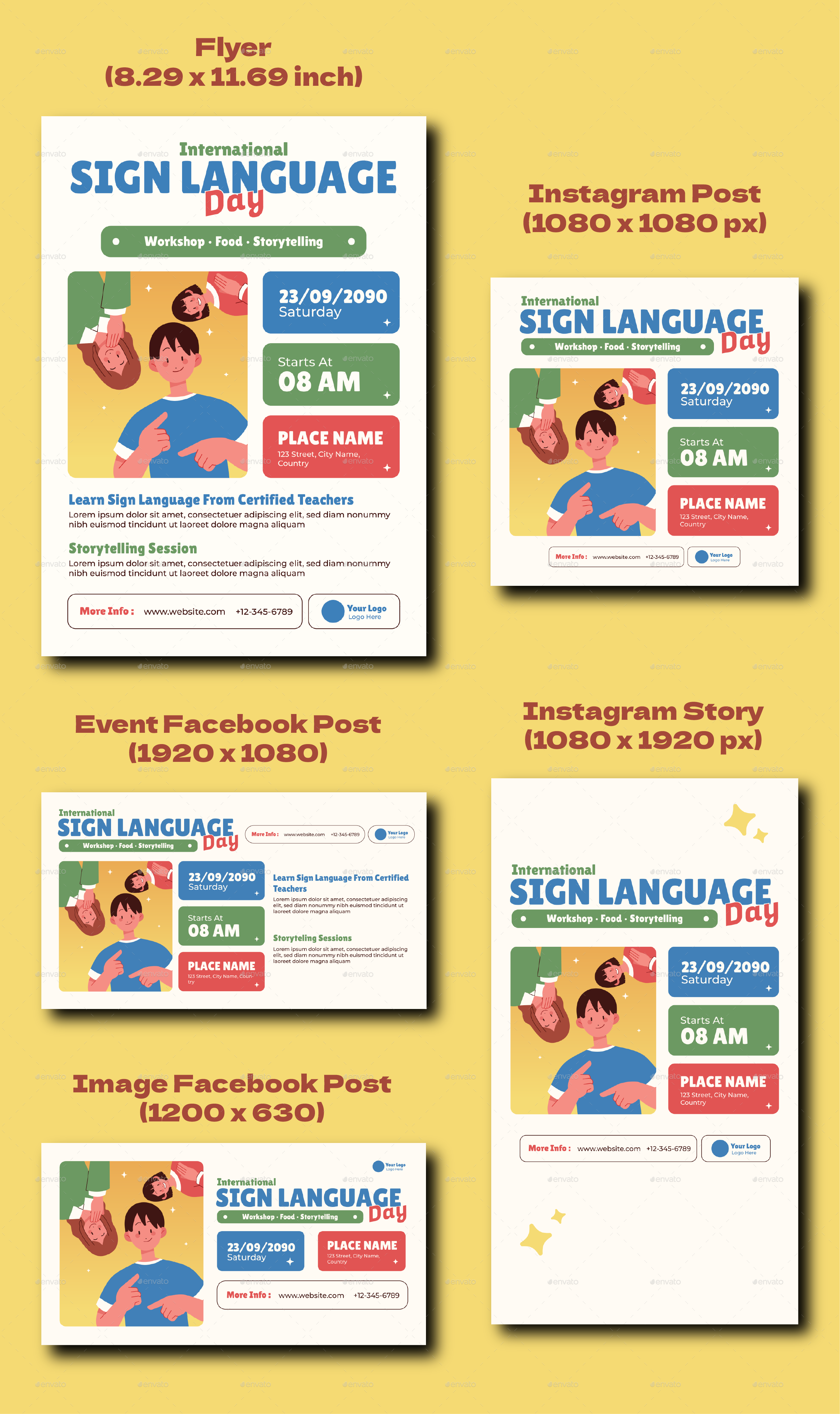 Sign Language Day Flyer Set, Print Templates | GraphicRiver