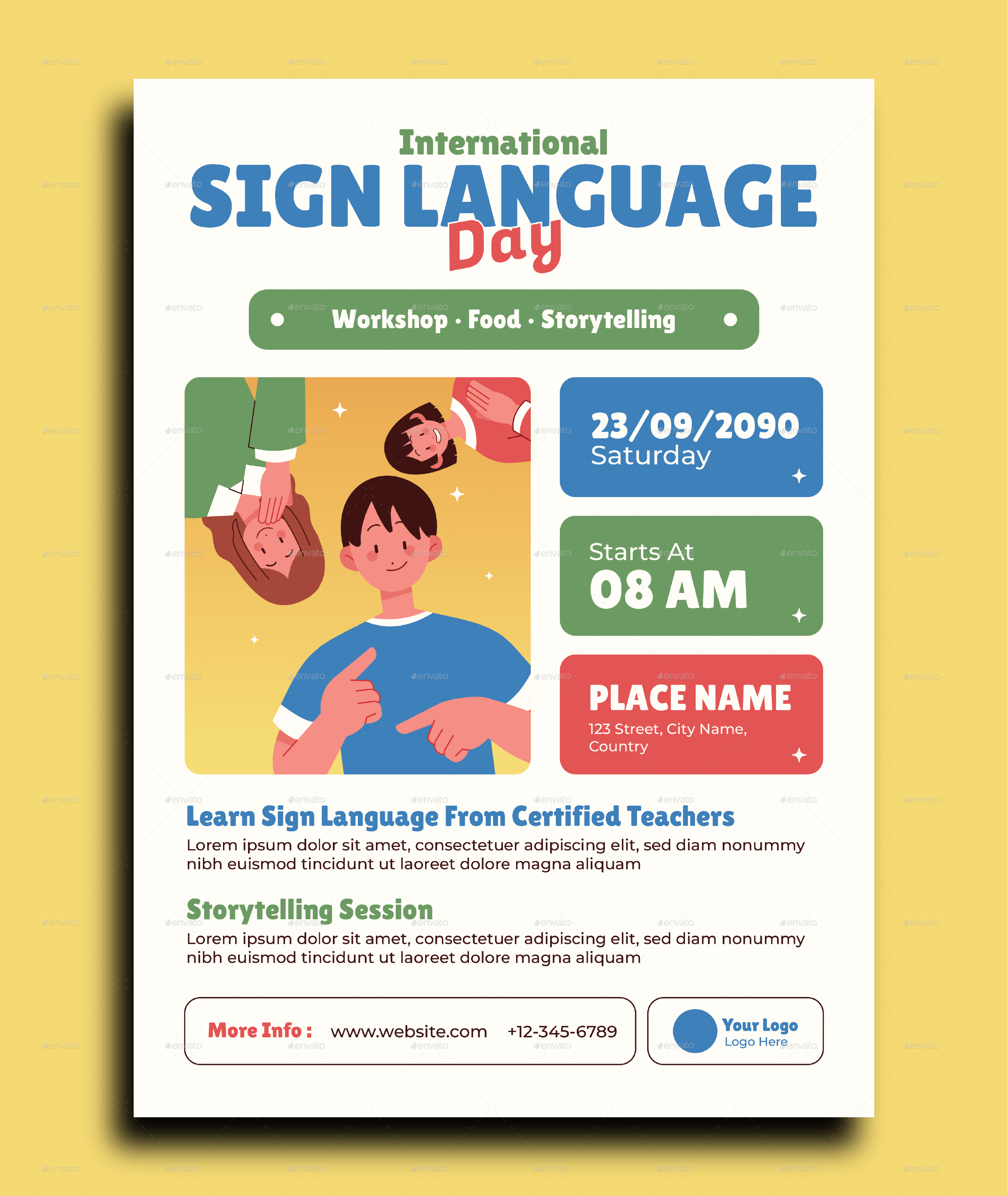 Sign Language Day Flyer Set, Print Templates | GraphicRiver