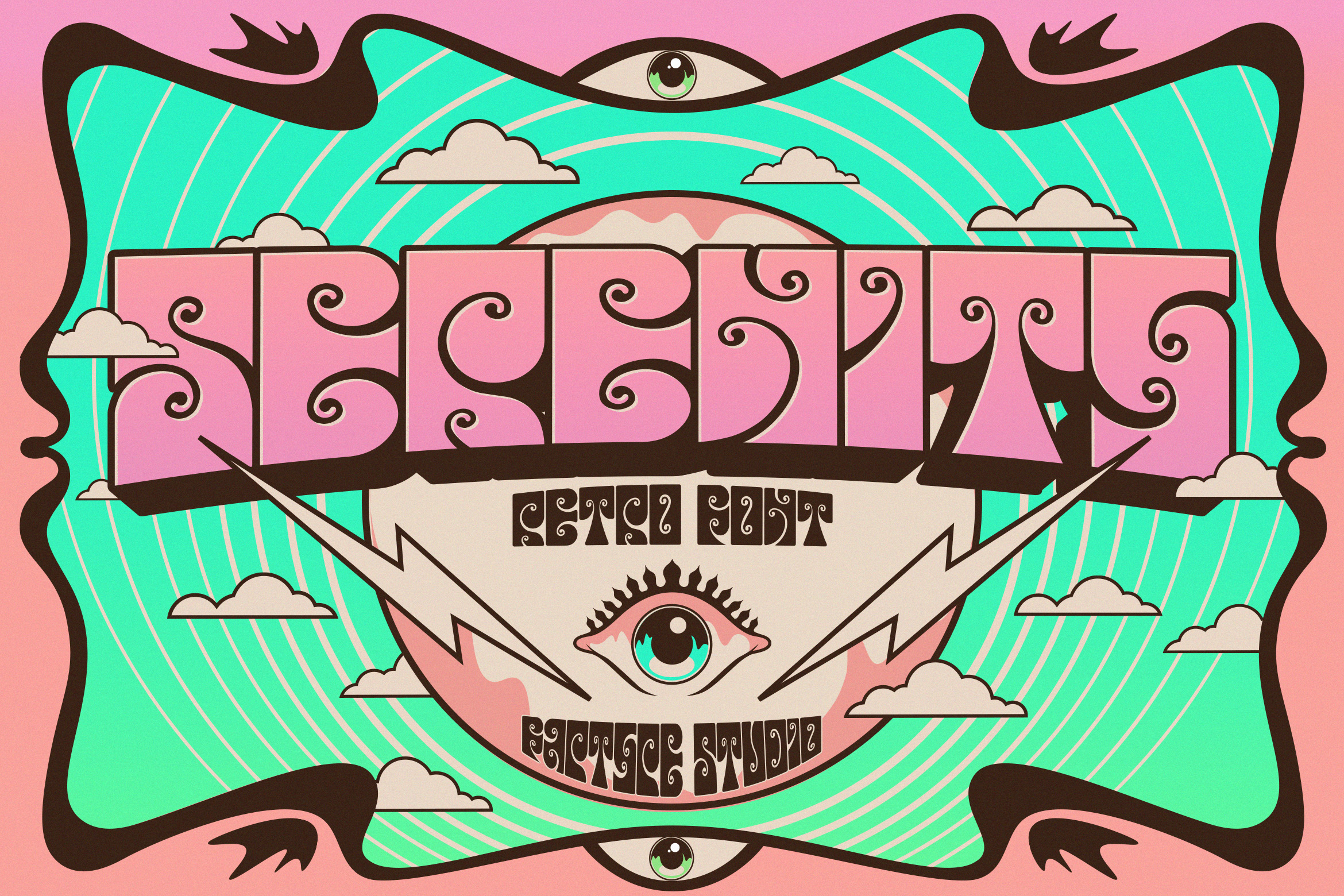 Serenity | Retro Layered Font by Faptype | GraphicRiver