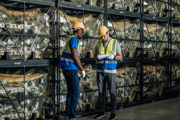 Warehouse staff scan, tag, verify automotive items using handheld ...