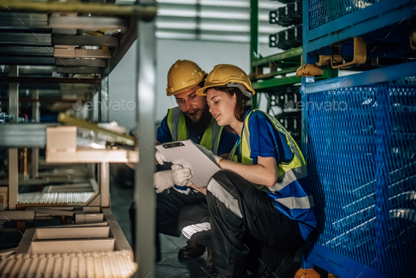 Warehouse staff scan, tag, verify automotive items using handheld ...