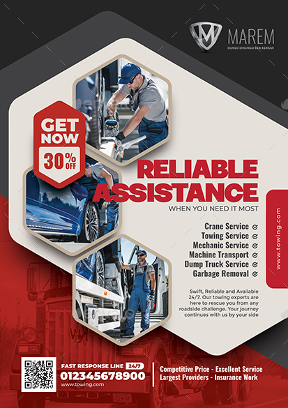 Towing Service, Print Templates | GraphicRiver