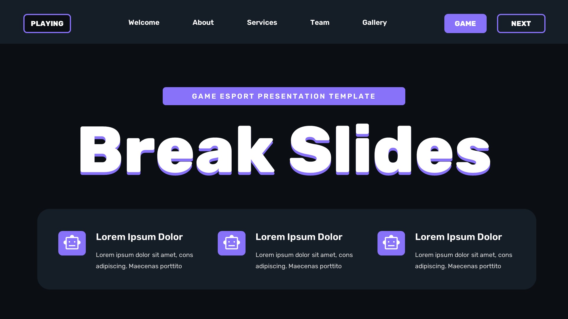 Playing - Game E-Sport Google Slides Template, Presentation Templates