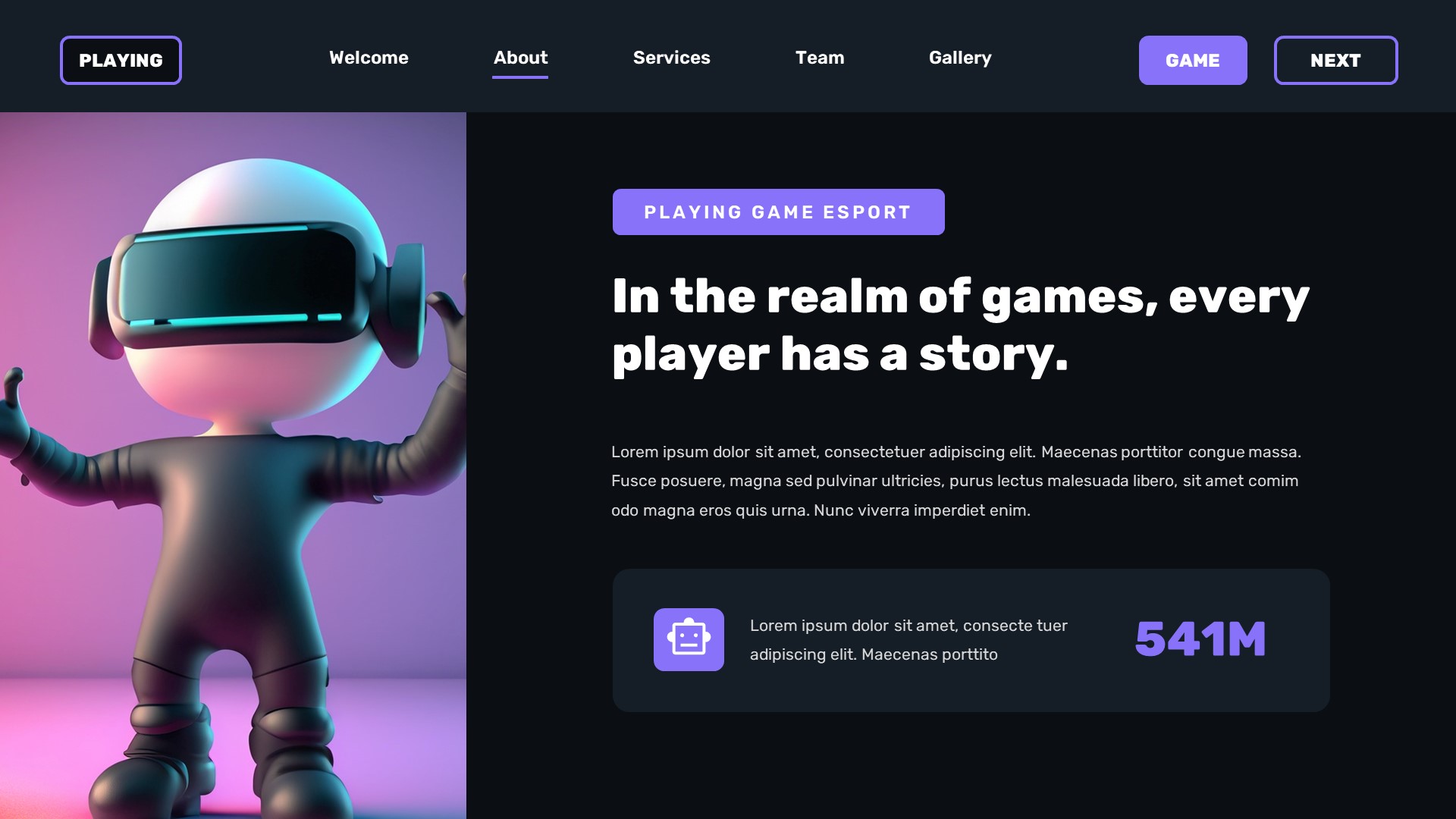 Playing - Game E-Sport Google Slides Template, Presentation Templates