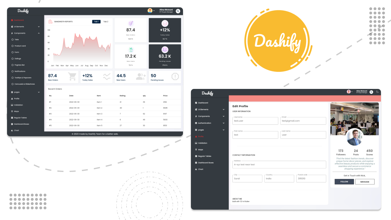 Dashify - The Complete Flutter Admin Panel Dashboard by flexioninfotech