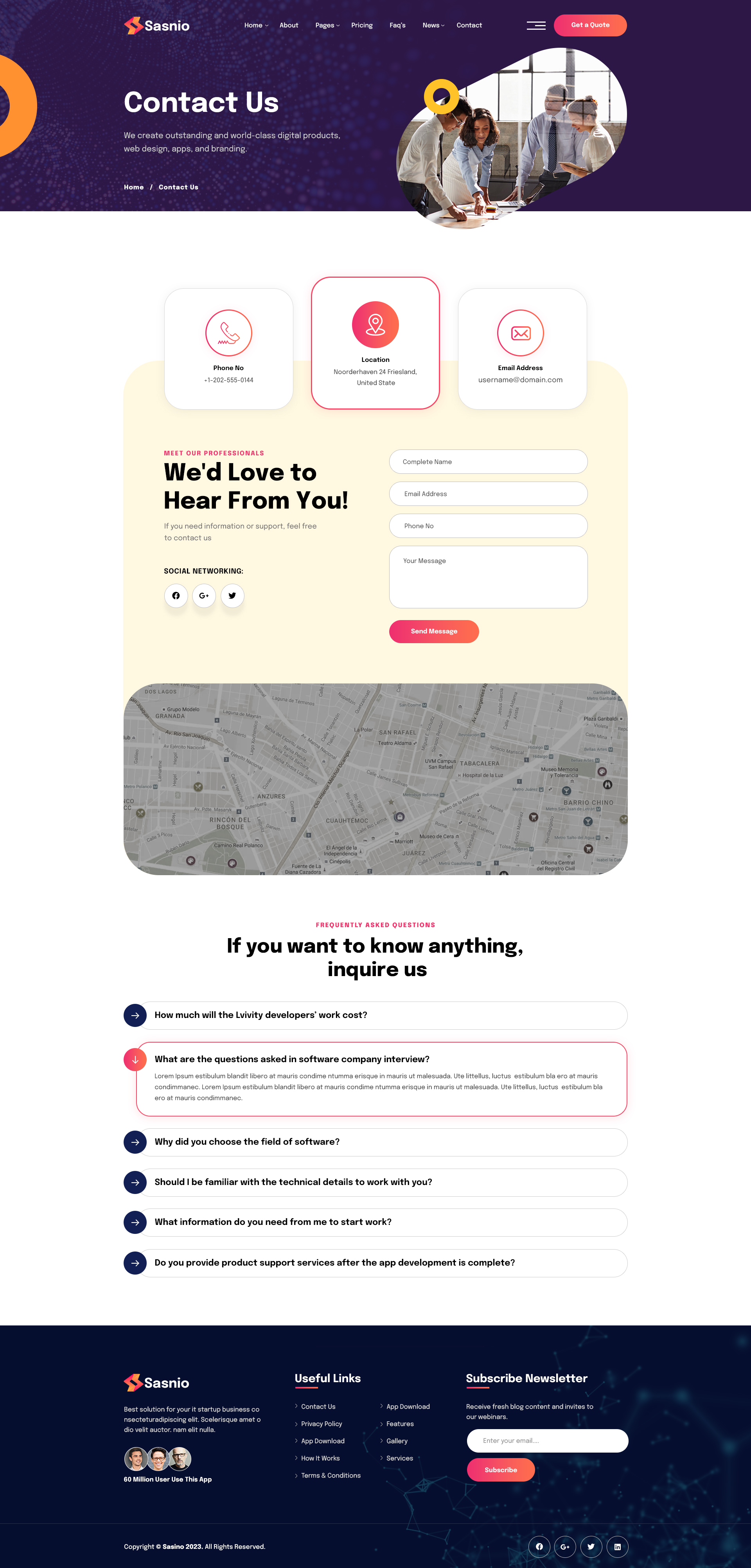 Sasnio | Saas Software Startup & Landing Page Adobe XD Template by ...