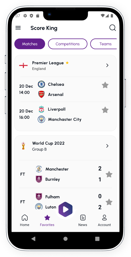Score King - Football & Sport Tournament | Soccer | Live Score | Online ...