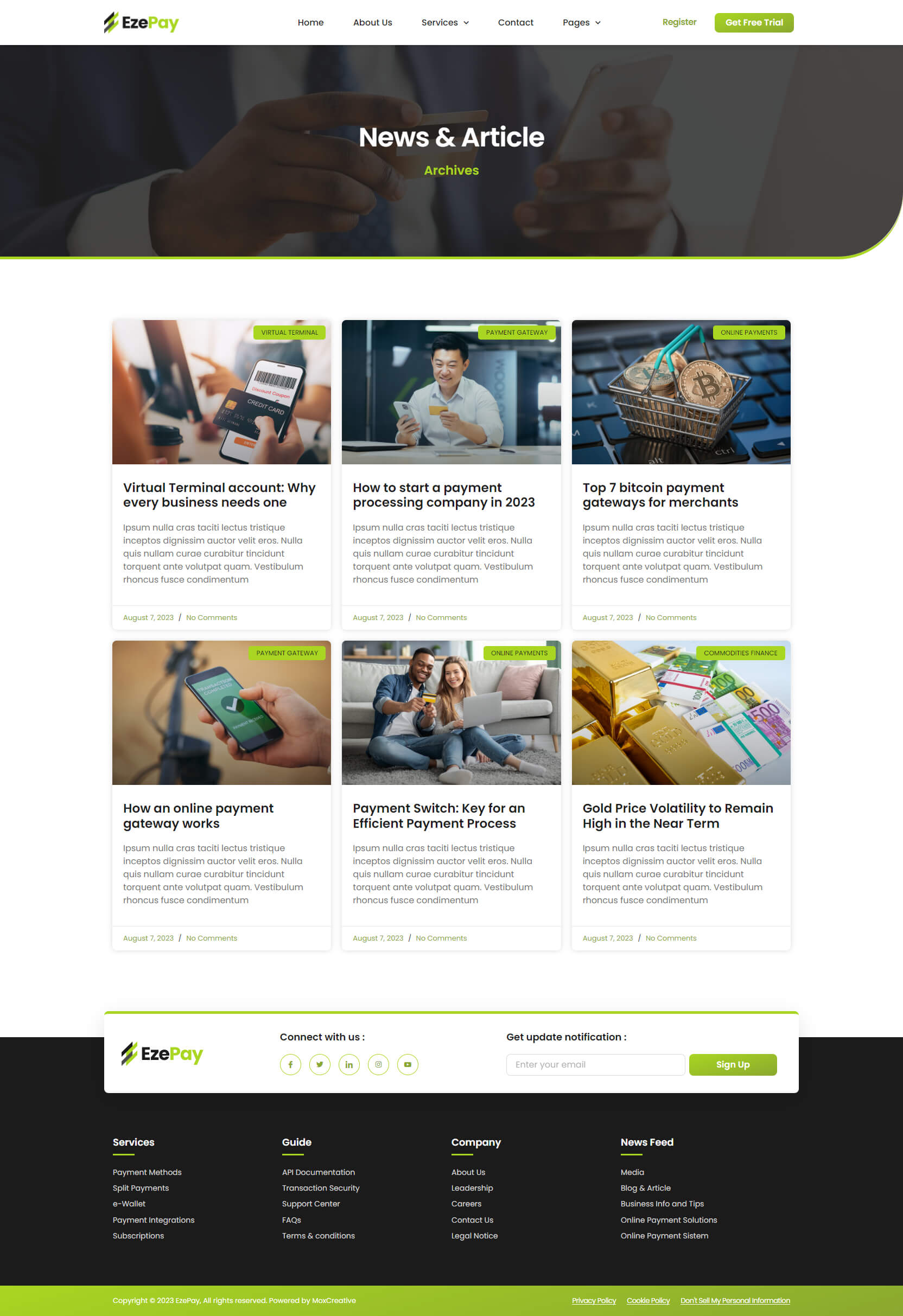 EzePay - Online Payment Gateway Elementor Pro Template Kit by moxcreative