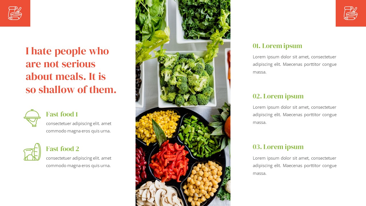 Foddys - Healthy Food Google Slides Template, Presentation Templates