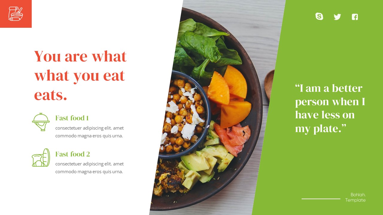 Foddys - Healthy Food Google Slides Template, Presentation Templates