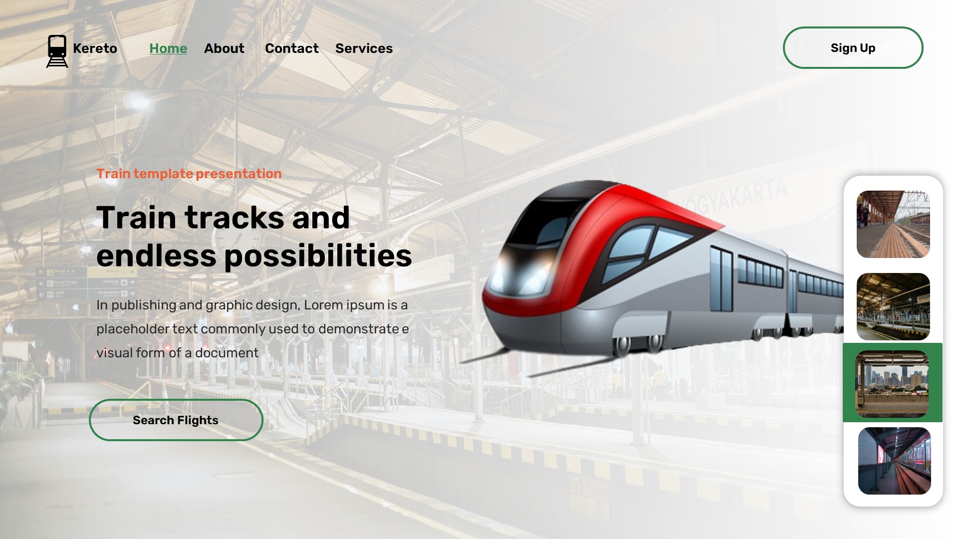 Kereto - Rail Transportation Powerpoint Template, Presentation Templates