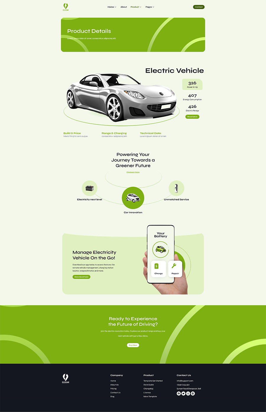 Elecar - Electric Vehicle Elementor Template Kit by sigitdwipa ...