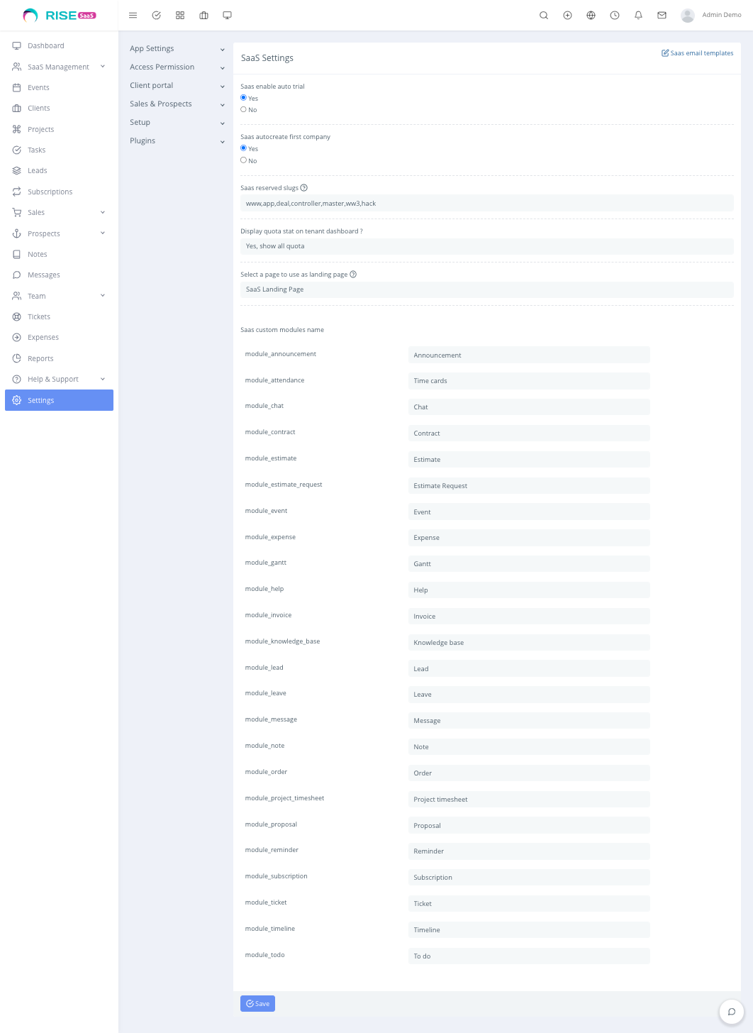 RISE CRM SaaS Plugin - Transform Your RISE CRM into a Powerful Multi-Tenancy Solution by ulutfa