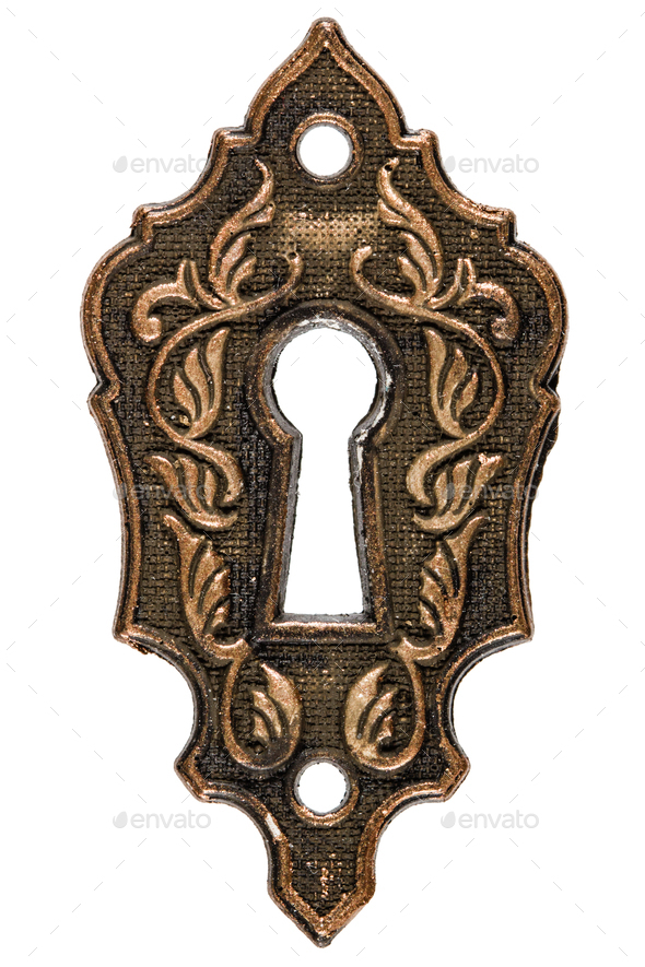 The keyhole, decorative design element, isolated on white background ...