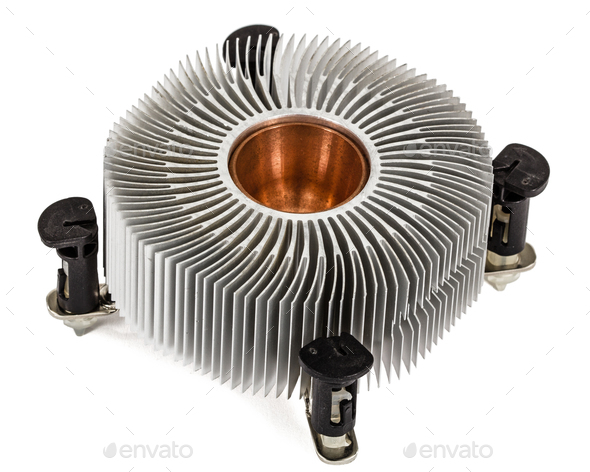 Aluminum radiator with copper insert for cooling of computer processor ...