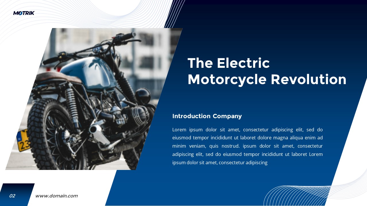 Motrik - Electric Motorcycle PowerPoint Template, Presentation Templates