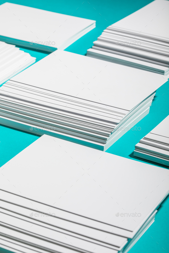 Mock-up isolated on blue background. Identity set mock-up with shadows ...