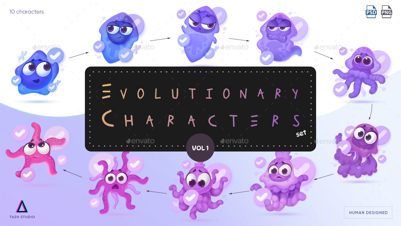 Evolutionary Characters Set Vol.1, Graphics | GraphicRiver