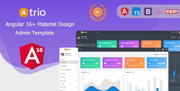 Atrio - Angular 16+ Material Design Admin Dashboard Template by ...