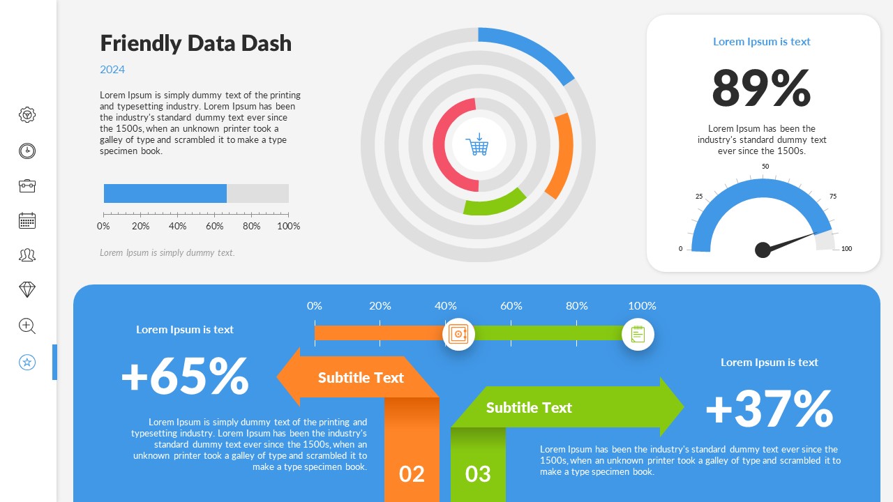 Friendly Data Dashboards PowerPoint Presentation Template, Presentation ...