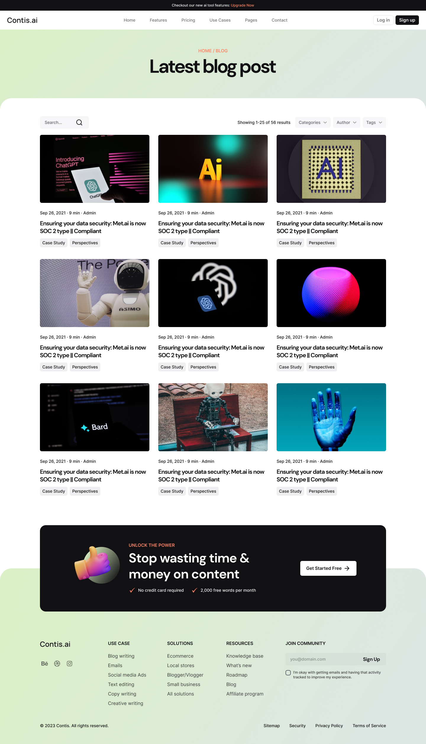Contis - AI Content Writing Website Figma Template by Design-art ...