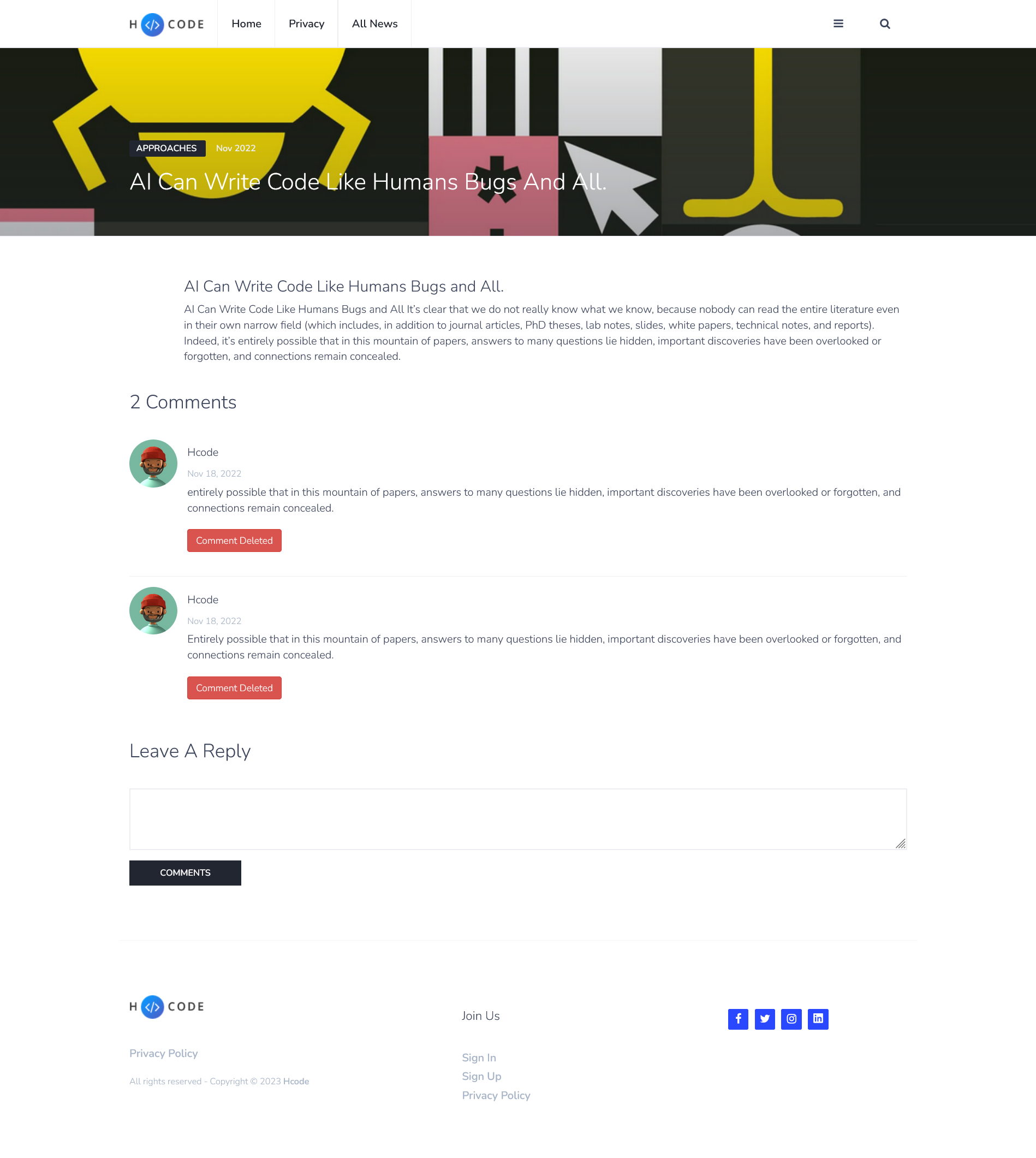 Hcode – News Technology System with Website by Meteros | CodeCanyon