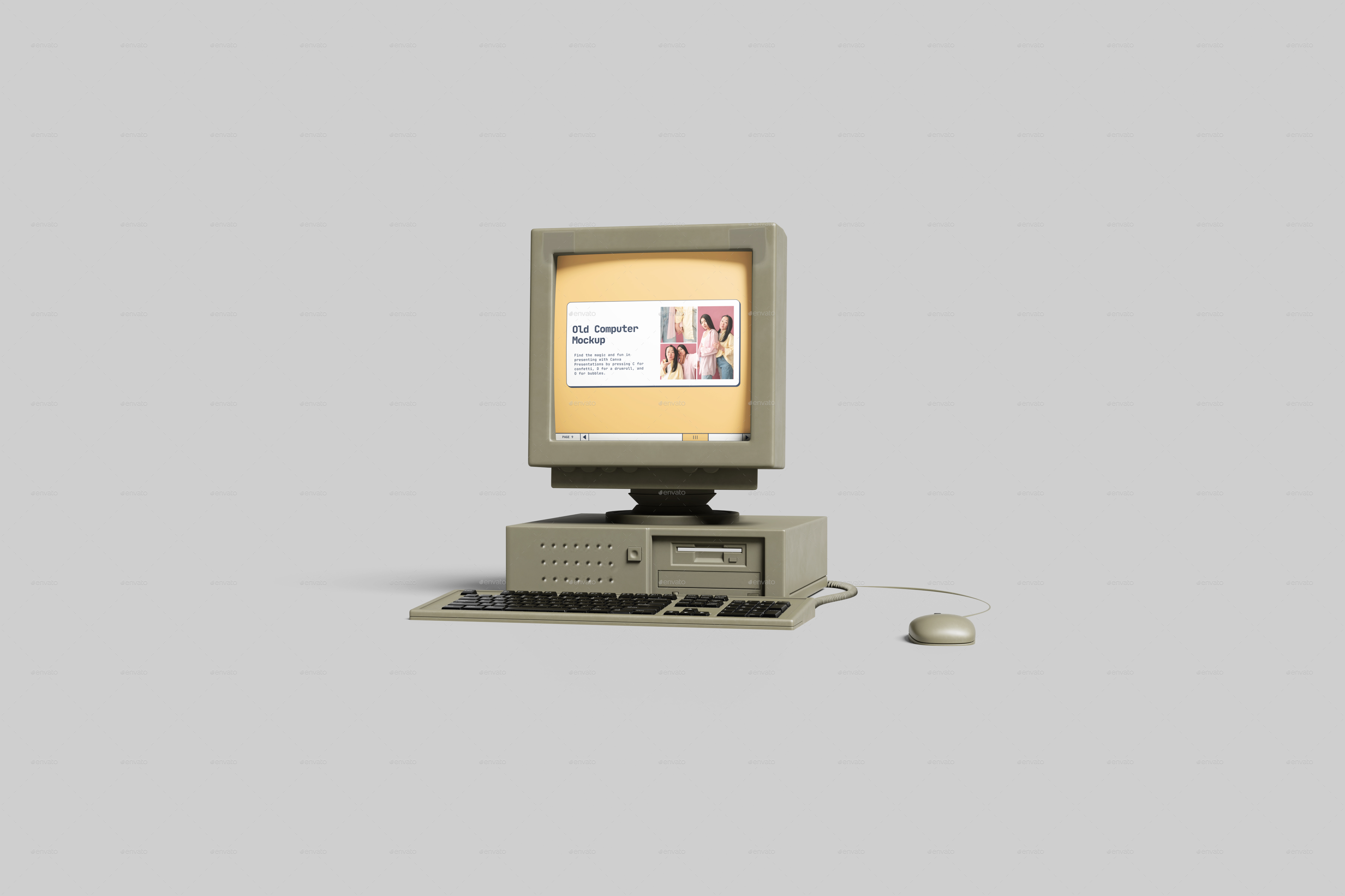 Old Computer Mockup, Graphics | GraphicRiver