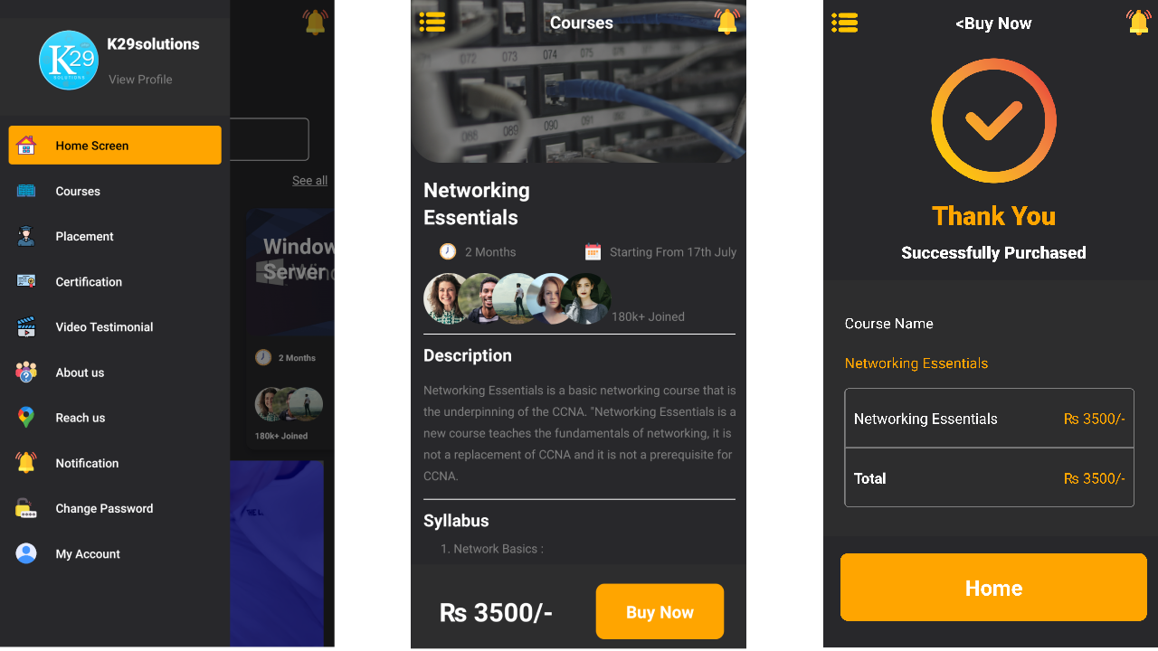React native 3 in 1 app template UI kit - app bundle by k29solutions