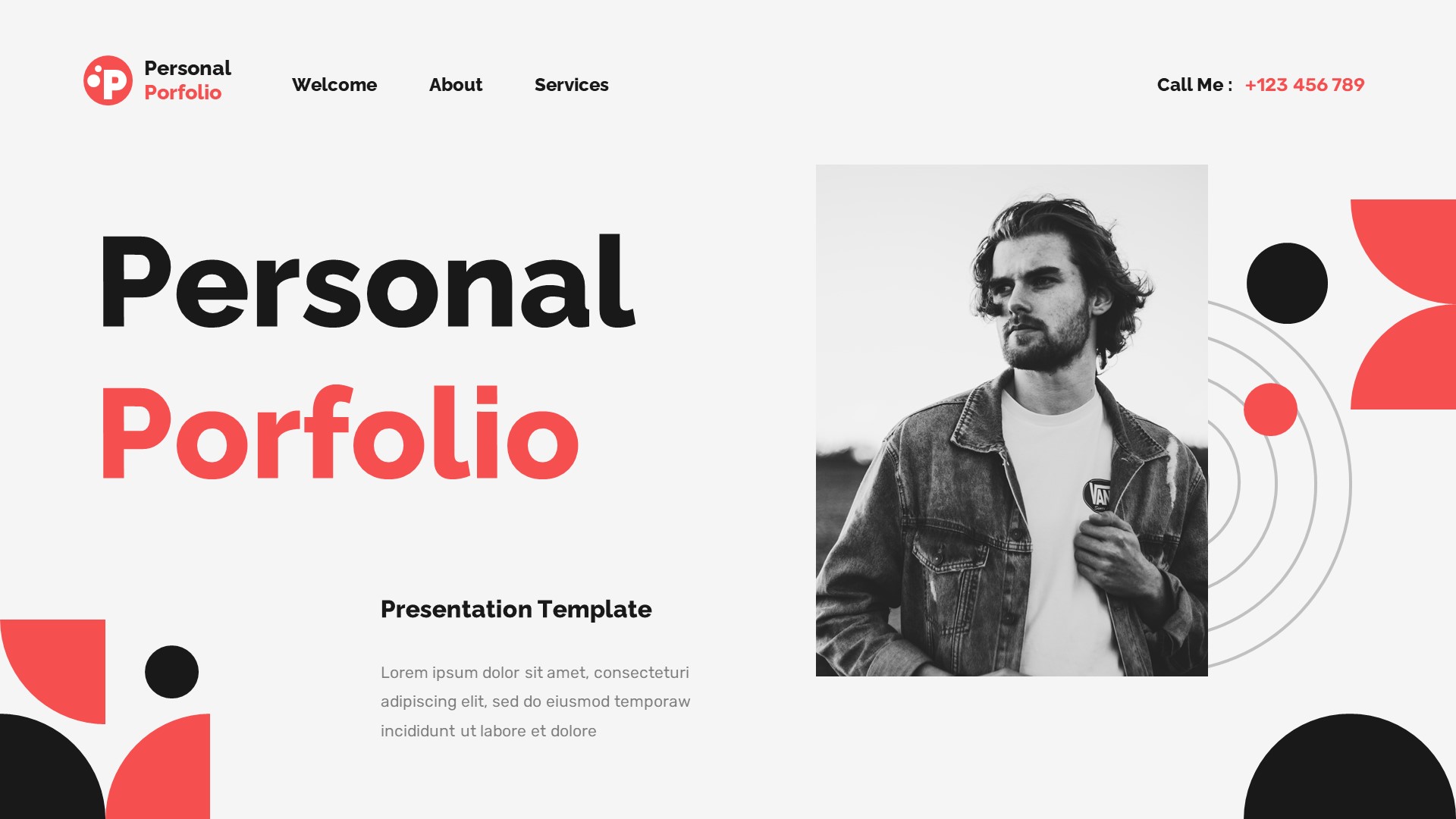 Creative Personal Porfolio Powerpoint Template, Presentation Templates