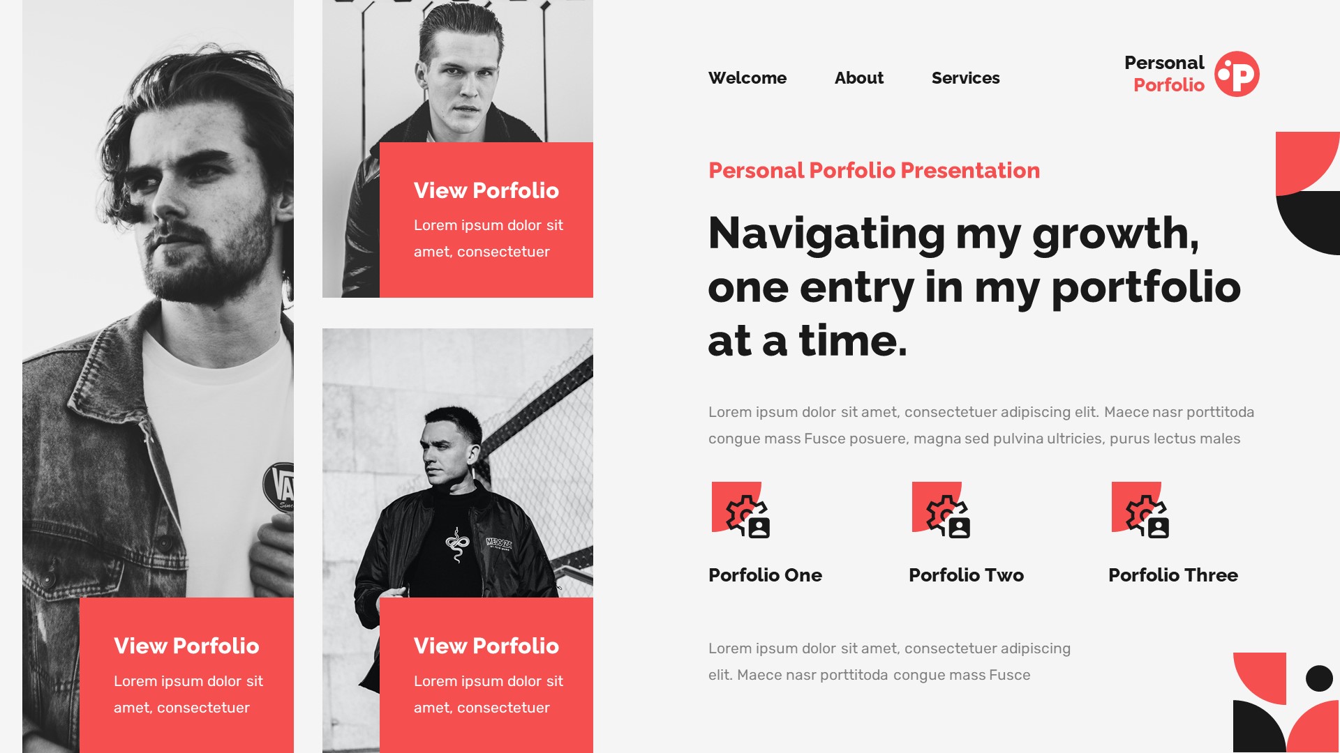 Creative Personal Porfolio Powerpoint Template, Presentation Templates