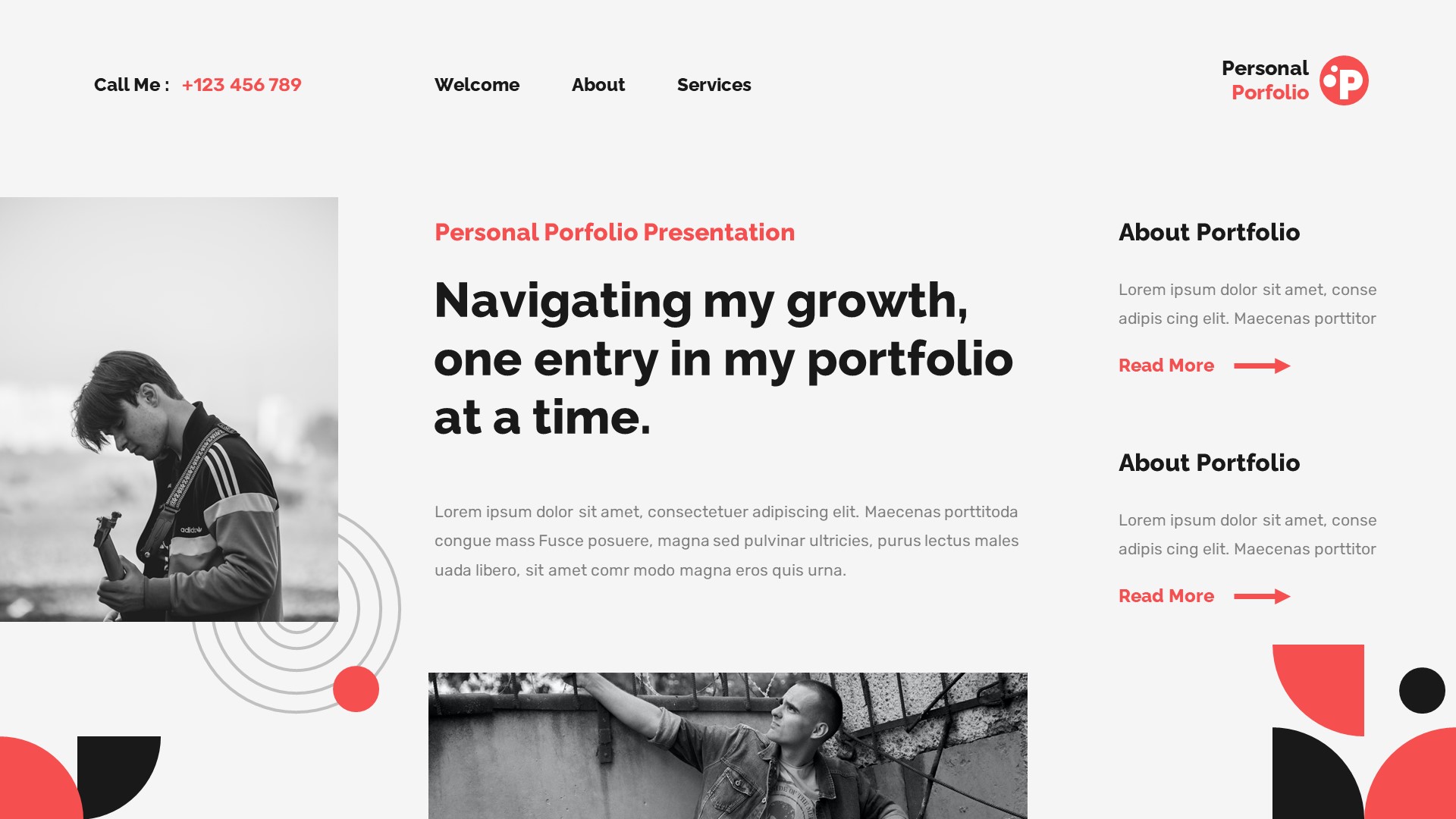 Creative Personal Porfolio Powerpoint Template, Presentation Templates