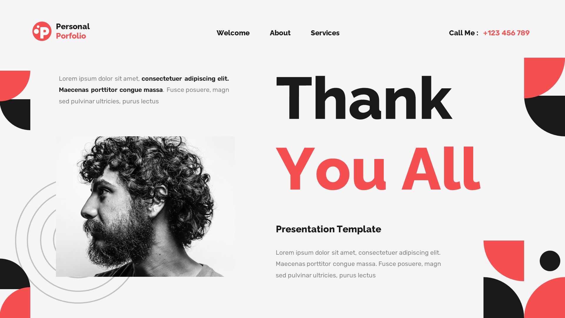 Creative Personal Porfolio Google Slides Template, Presentation Templates