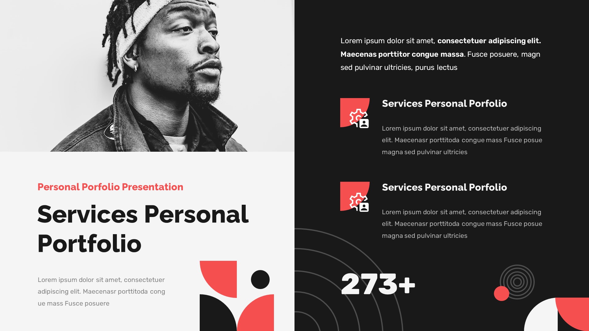 Creative Personal Porfolio Google Slides Template, Presentation Templates