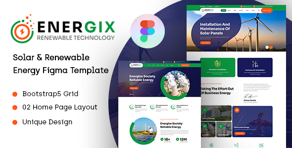Energix - Solar Energy and Renewable Energy Figma Template by winsfolio