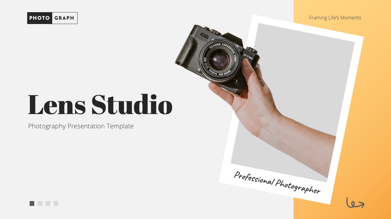 Lens Studio: Photography PowerPoint Template, Presentation Templates