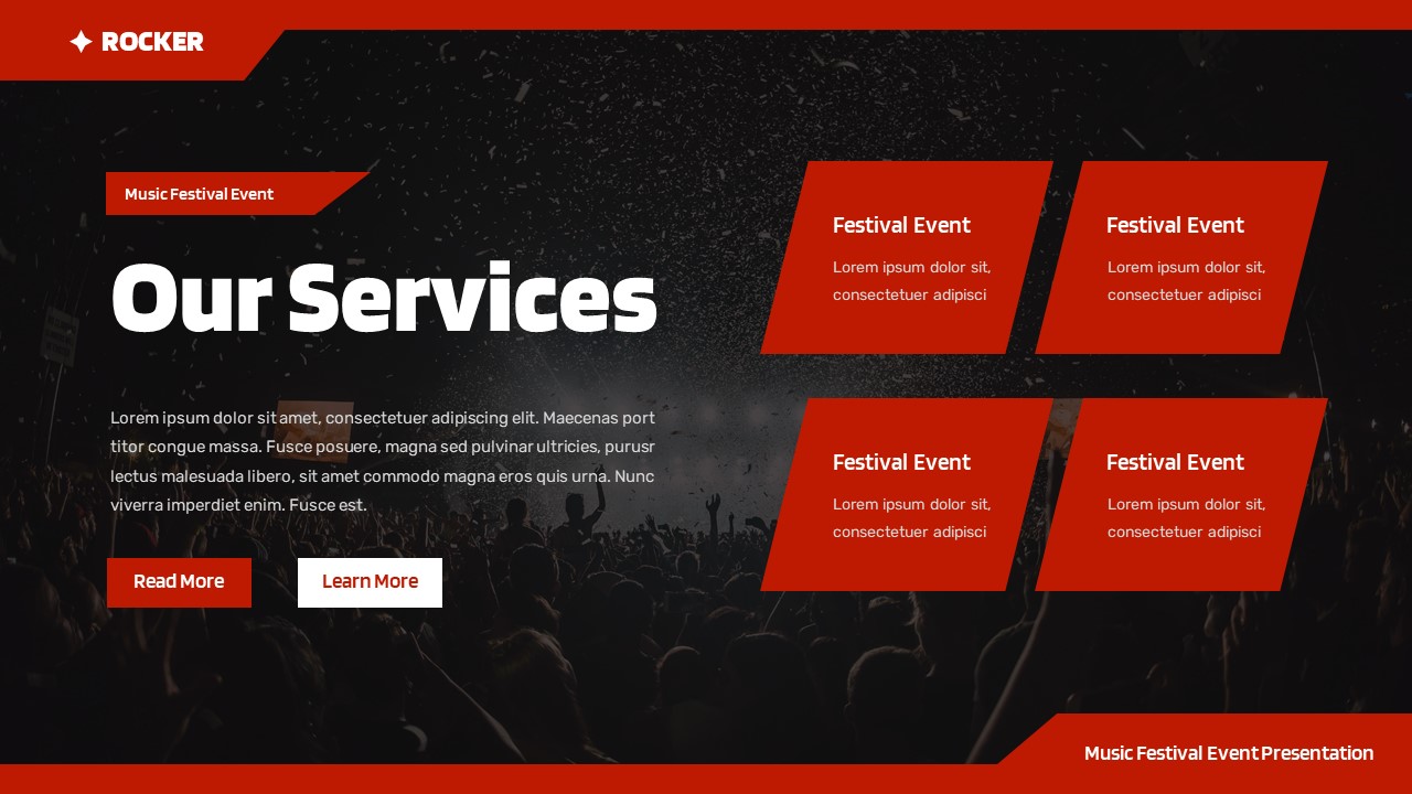 Rocker - Music Festival Event Powerpoint Template, Presentation Templates