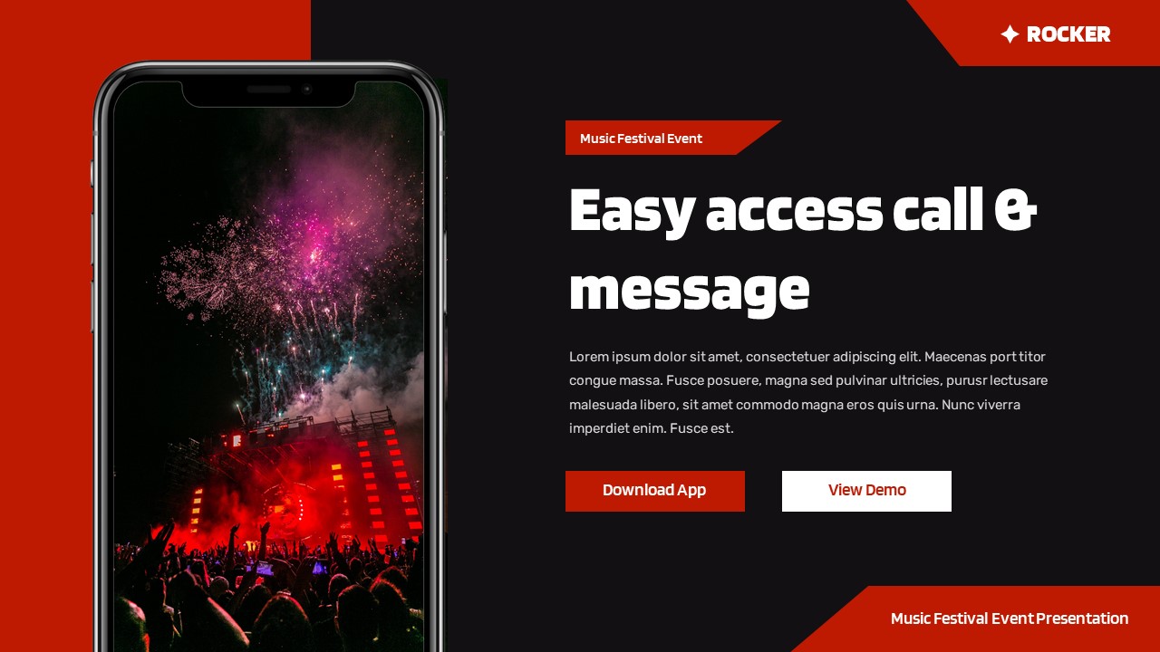 Rocker - Music Festival Event Powerpoint Template, Presentation Templates