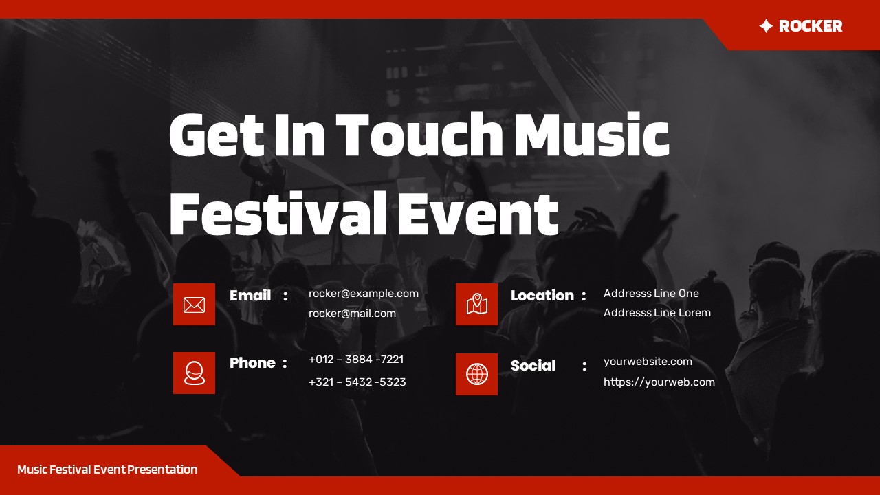 Rocker - Music Festival Event Powerpoint Template, Presentation Templates