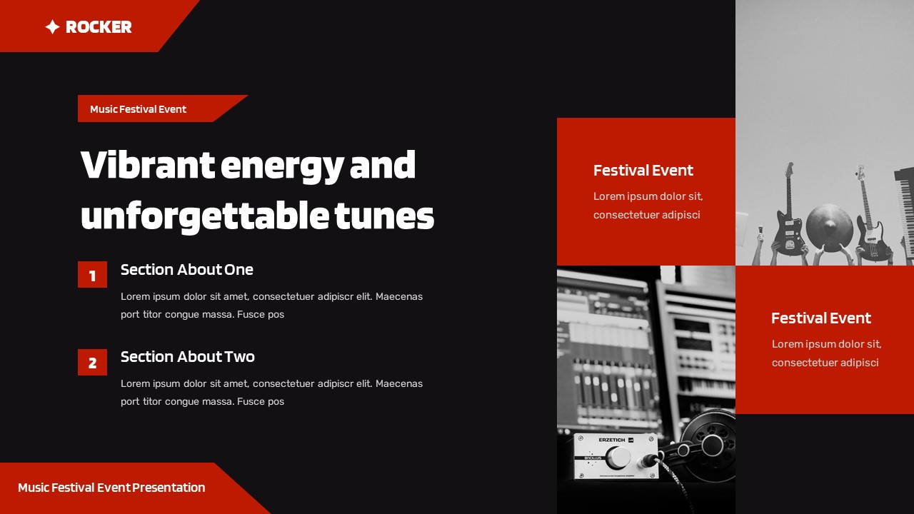 Rocker - Music Festival Event Powerpoint Template, Presentation Templates