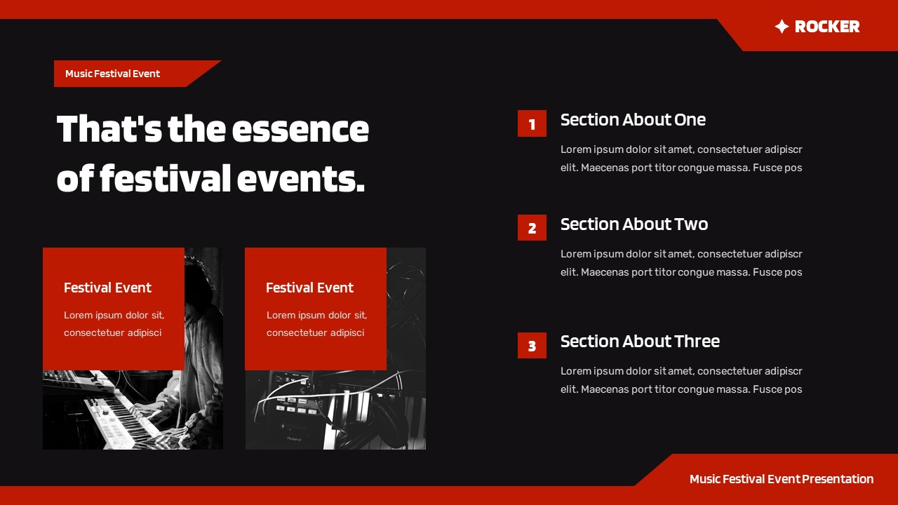 Rocker - Music Festival Event Powerpoint Template, Presentation Templates