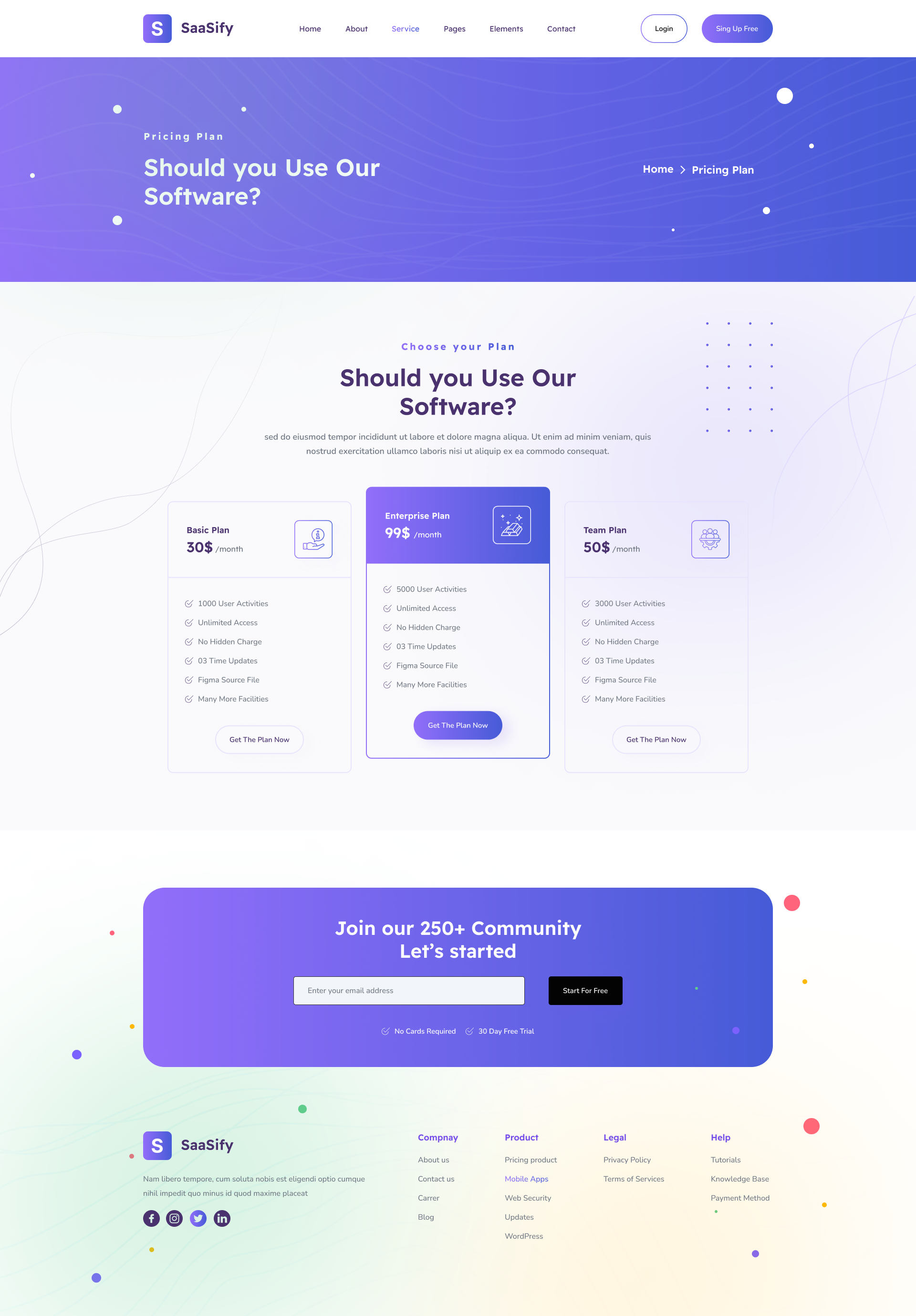 Saasify - Startup & SaaS Landing Page Figma Template by Theme-Junction