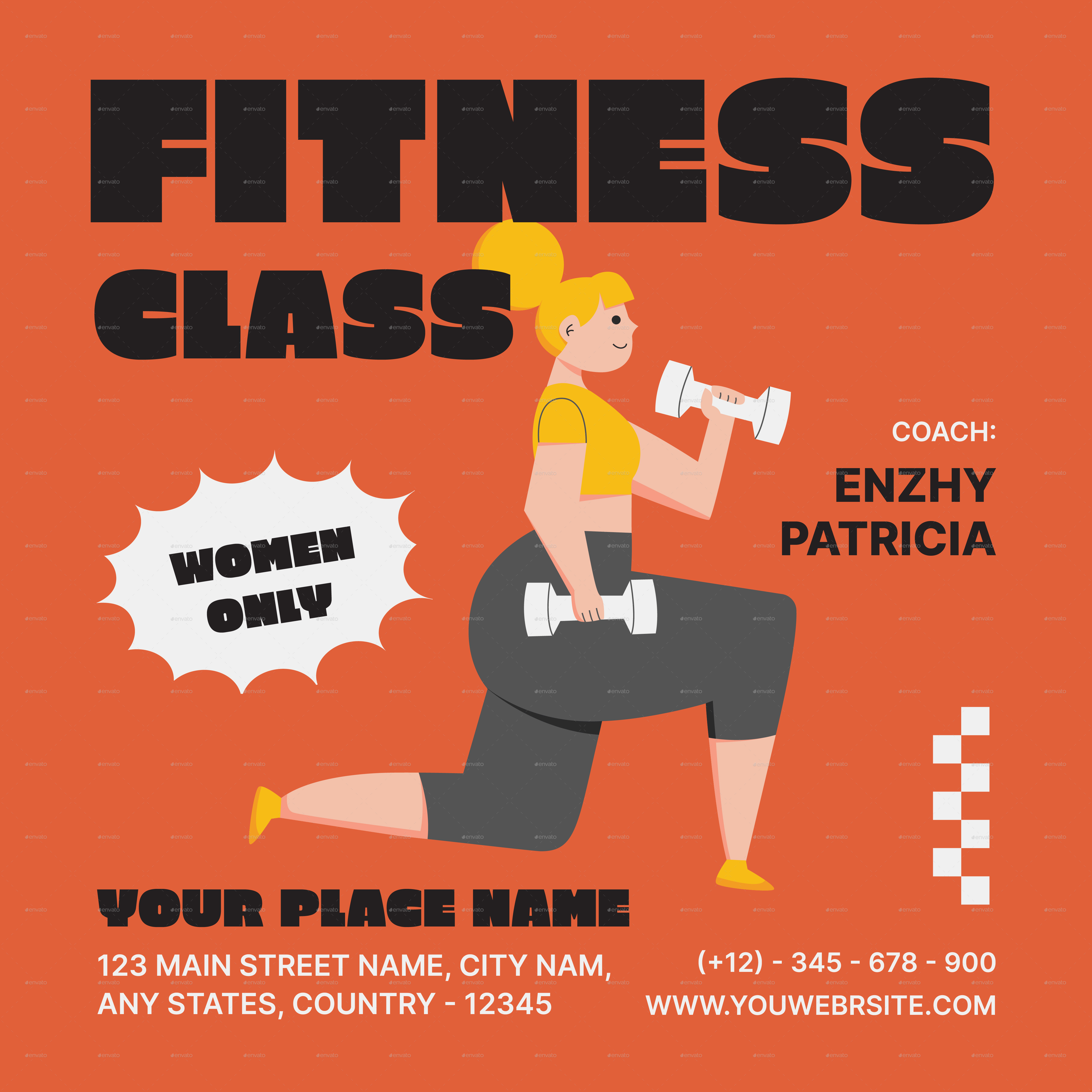 Creative Fitness Class Flyer, Print Templates | GraphicRiver