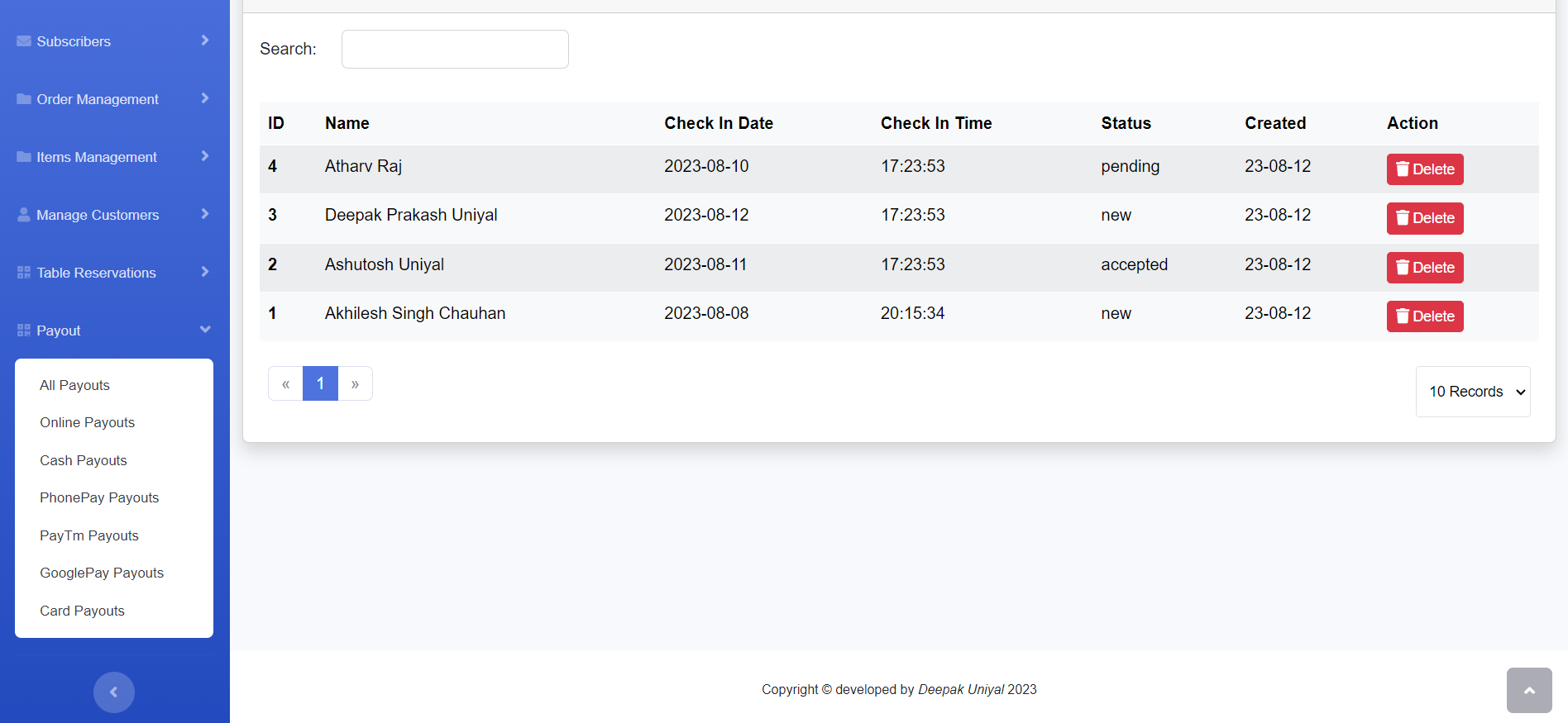 Restaurant Admin System by uniyaldeepak4 | CodeCanyon
