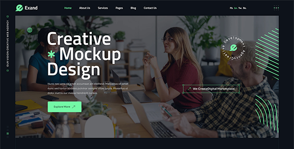 Exand - Creative Agency WordPress Theme by Bravis-Themes | ThemeForest
