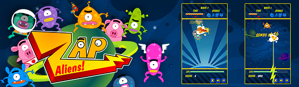 Zap Aliens - HTML5 Arcade Game by codethislab | CodeCanyon